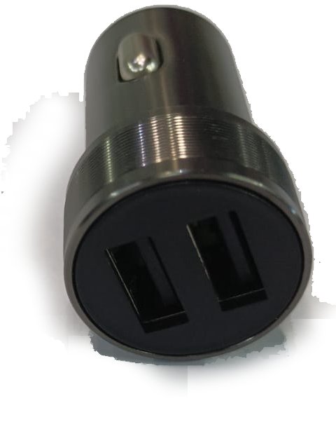 CARGADOR USB 12-24V DOBLE 1A+2A ALUMINIO ET-D0400C - Baiz Electrónica