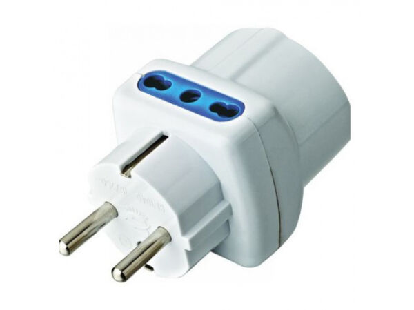 ADAPTADOR SCHUKO - 2 SALIDAS MODULAR + 1 SCHUKO - Baiz Electrónica